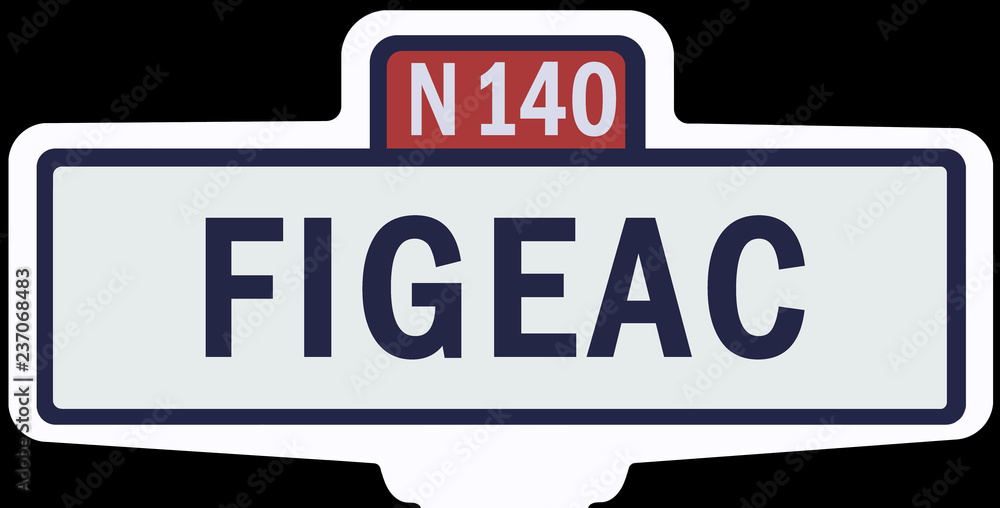 ภาพประกอบสต็อก FIGEAC - Ancien panneau entrée d'agglomération ภาพ ...