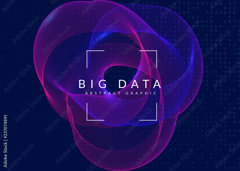 Visualization background. Technology for big data, artificial ...