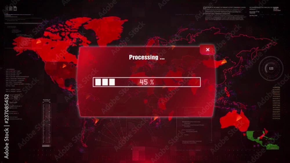 Vídeo do Stock: Hacker Attack Alert Warning Message Attack on Screen. Wire Frame World map Radar ...