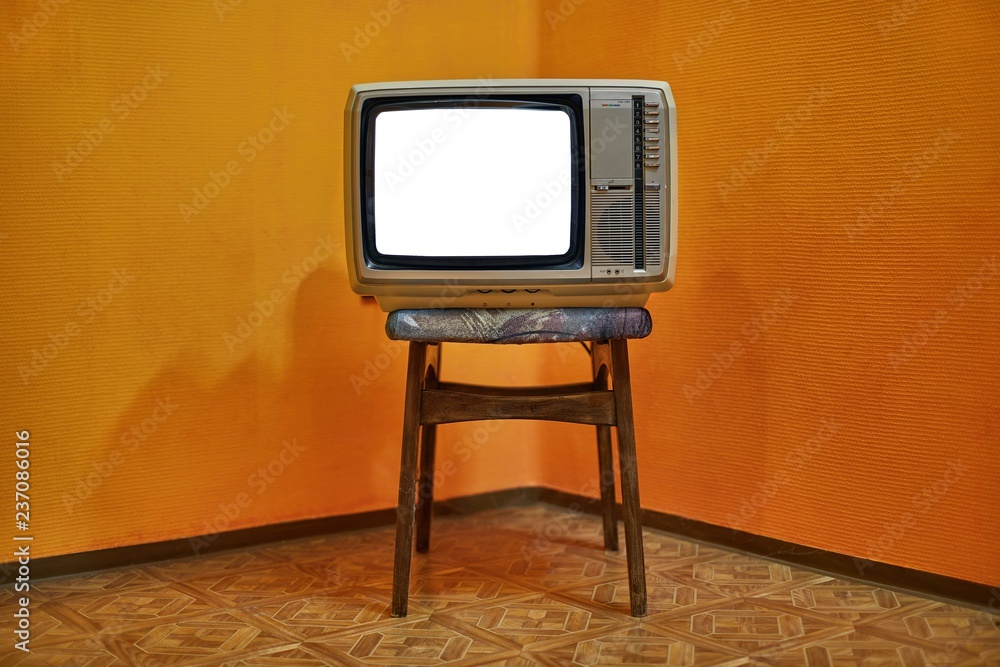 Old TV blank screen Stock Photo | Adobe Stock