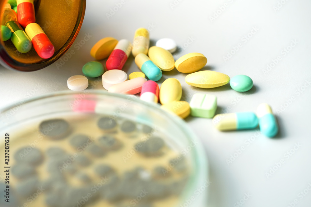 Medicine pills with Penicillium(mold), Ascomycetous fungi. Stock Photo ...