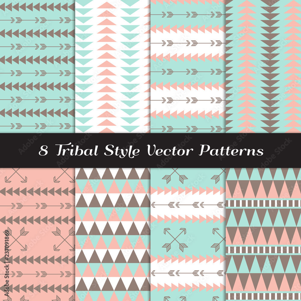 Coral And Mint Pattern