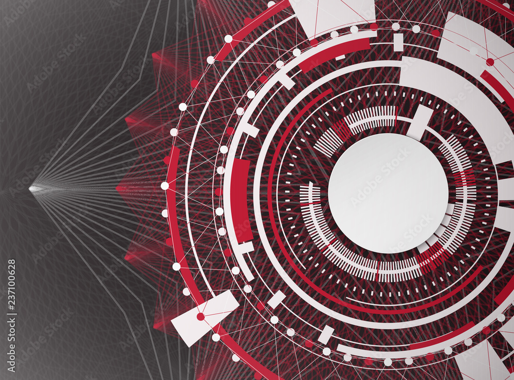 Abstract red digital technology background. Abstract technology ...