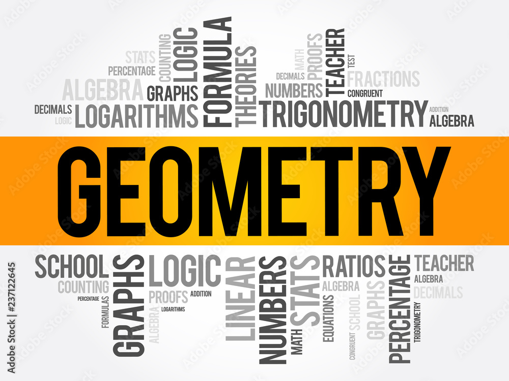 Geometry word cloud collage, education concept background Stock Vector ...