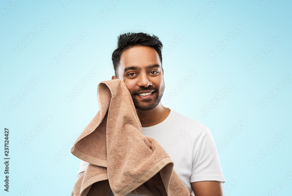 Drying Face With Towel