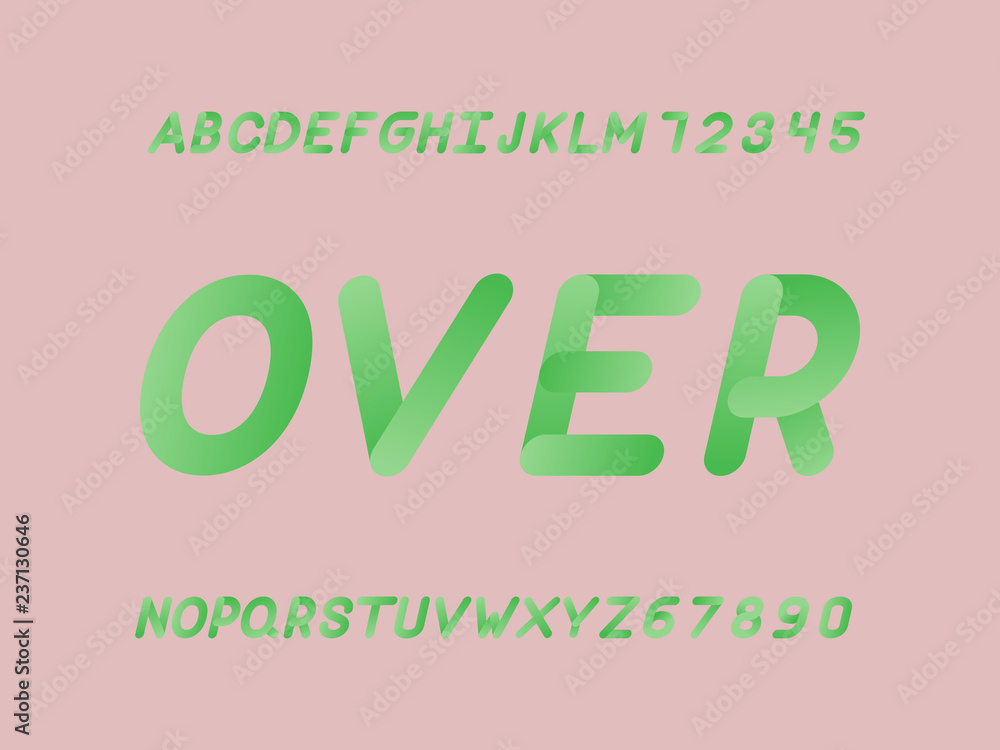 Poster Over font. Vector alphabet – Wall Art | UkPosters