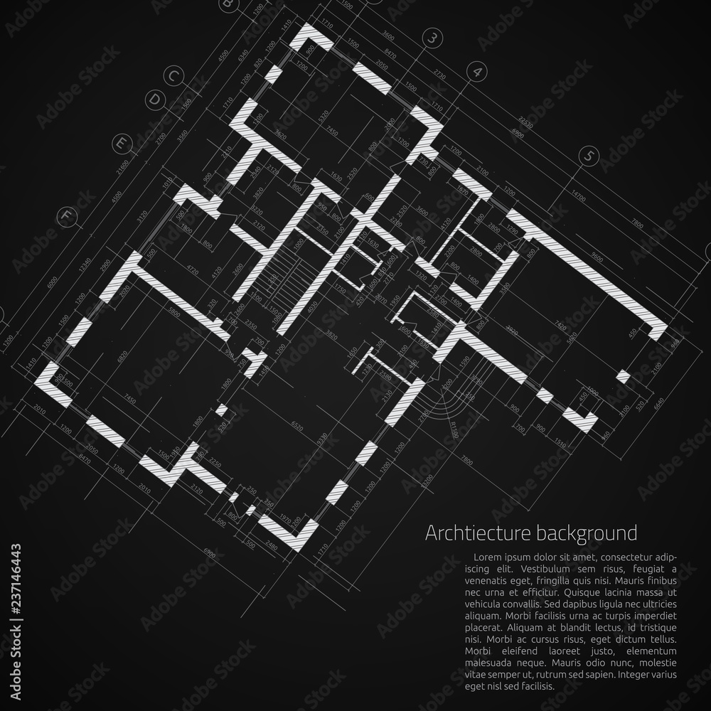 Architectural drawing. Vector illustration. Stock Vector | Adobe Stock