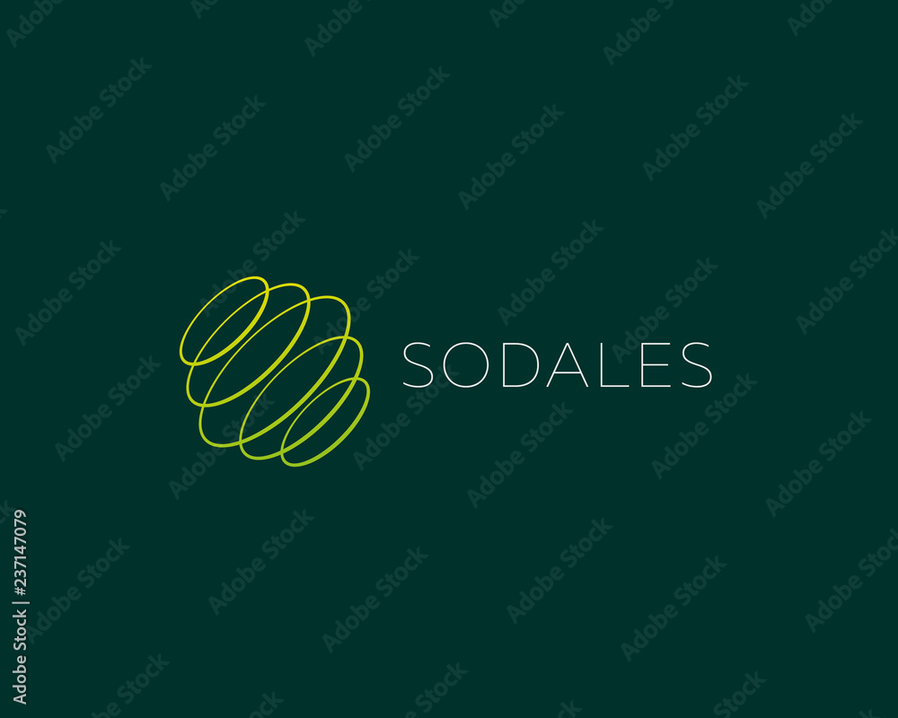 Abstract circles rings spin logo design. Universal color sphere planet ...