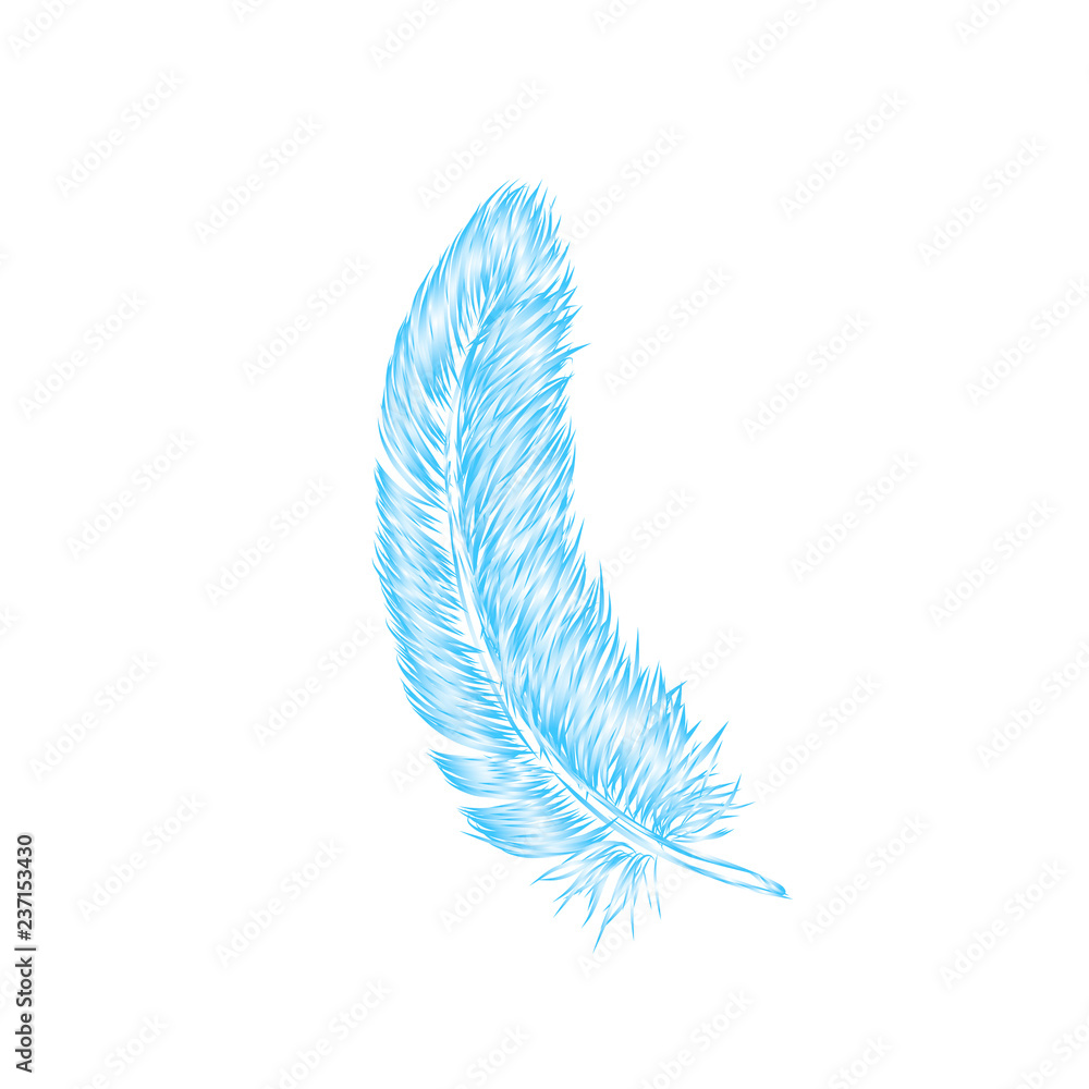Vector hand drawn line art style feather for poster, banner, logo, icon ...