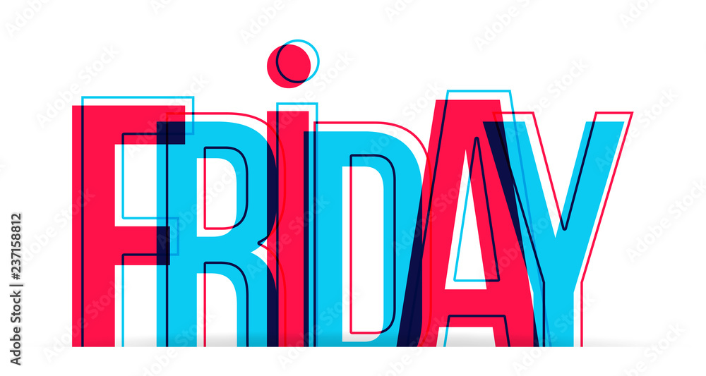Friday word vector isolated on white background Stock Vector | Adobe Stock