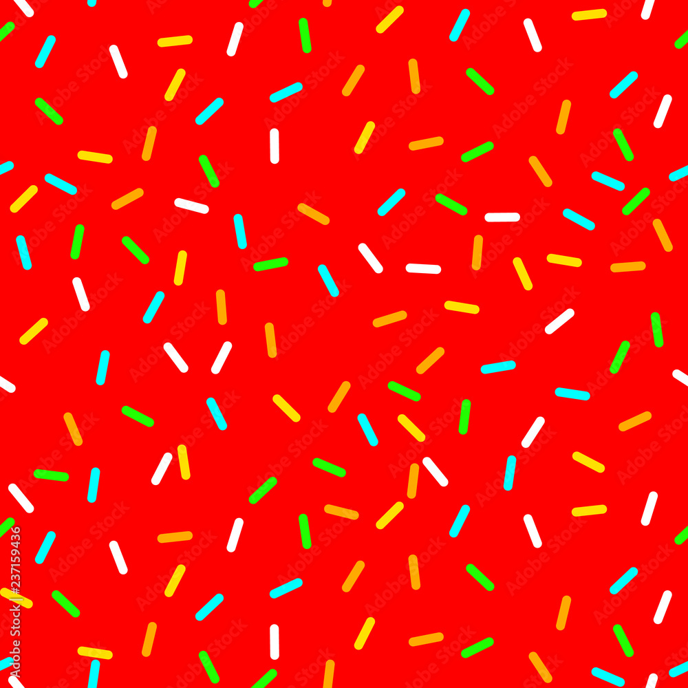 vector Seamless background with red donut glaze. Decorative bright ...