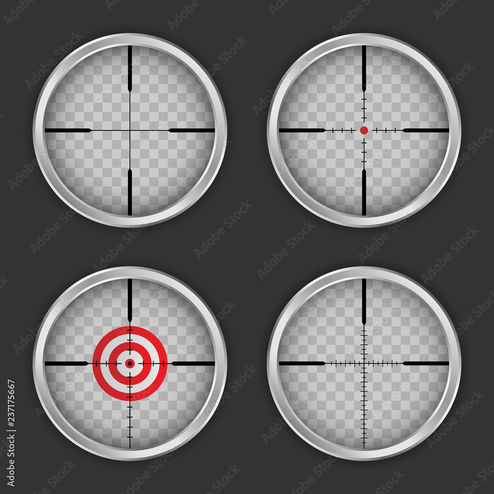 Crosshair icon set. Realistic set of crosshair vector icons for web ...