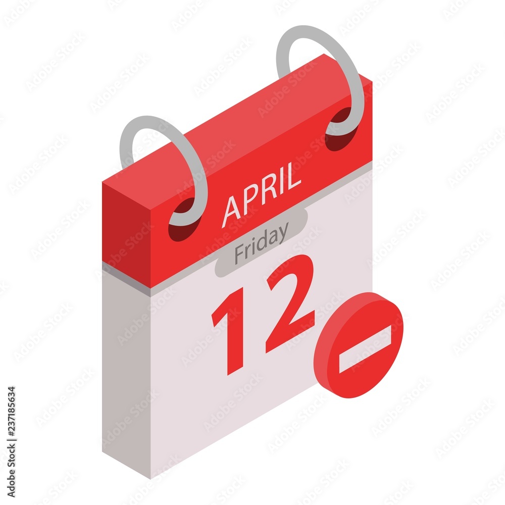 Restricted calendar date icon. Isometric of restricted calendar date ...