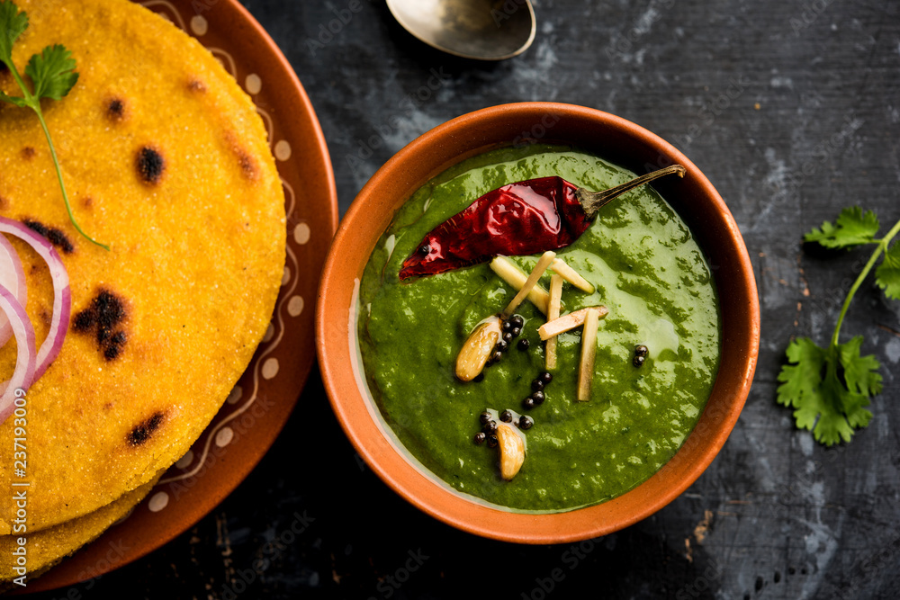 Makki di roti with sarson ka saag, popular punjabi main course recipe ...
