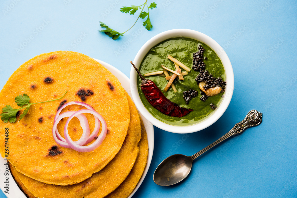 Makki di roti with sarson ka saag, popular punjabi main course recipe ...