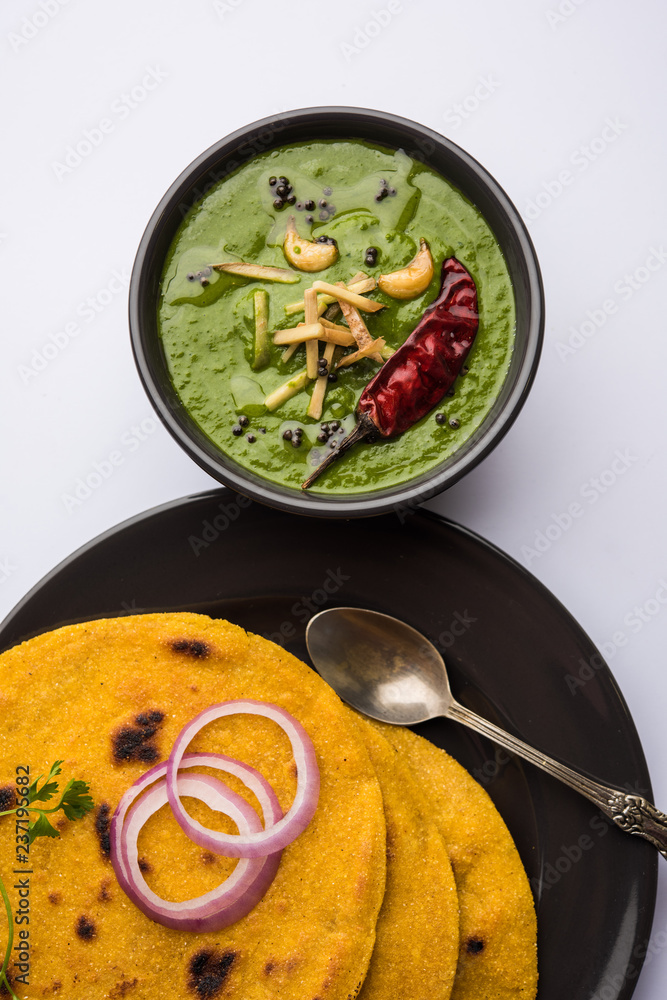 Makki di roti with sarson ka saag, popular punjabi main course recipe ...