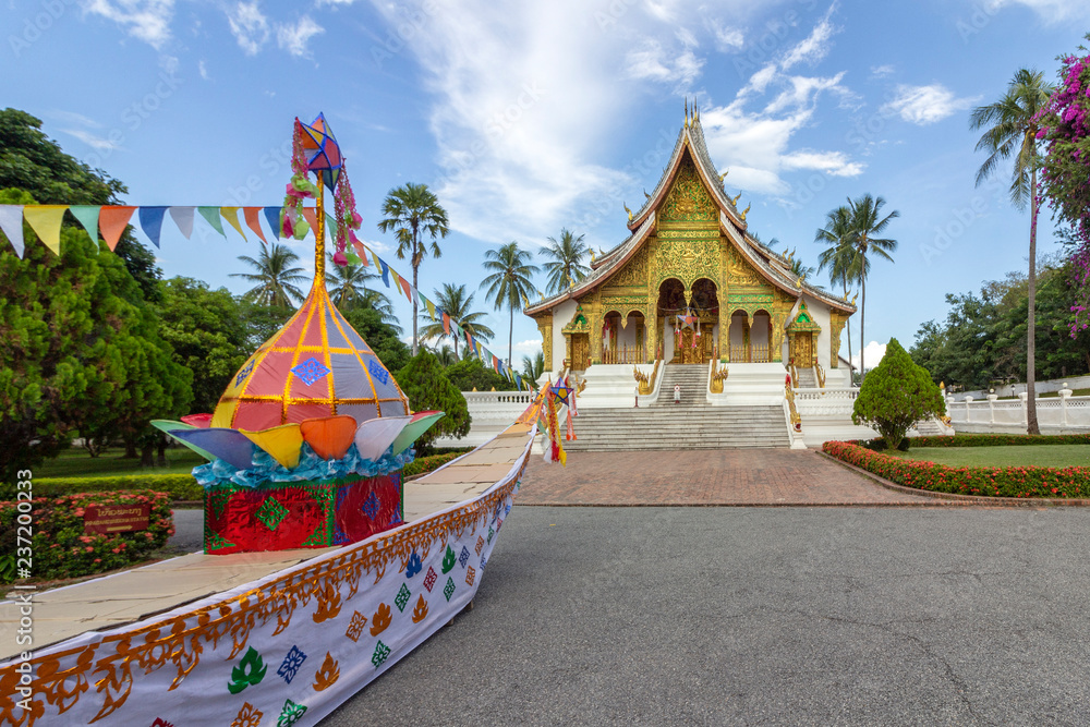 The Haw Pha Bang temple, Royal or Palace Chapel, located at the grounds ...