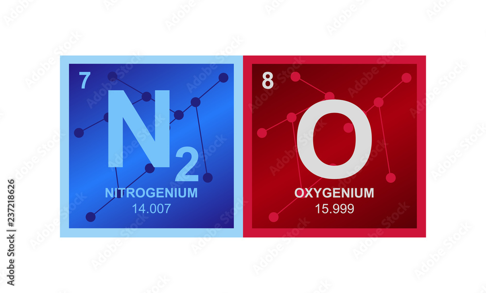 Vector symbol of N2O Nitrous oxide or laughing gas molecule on the ...