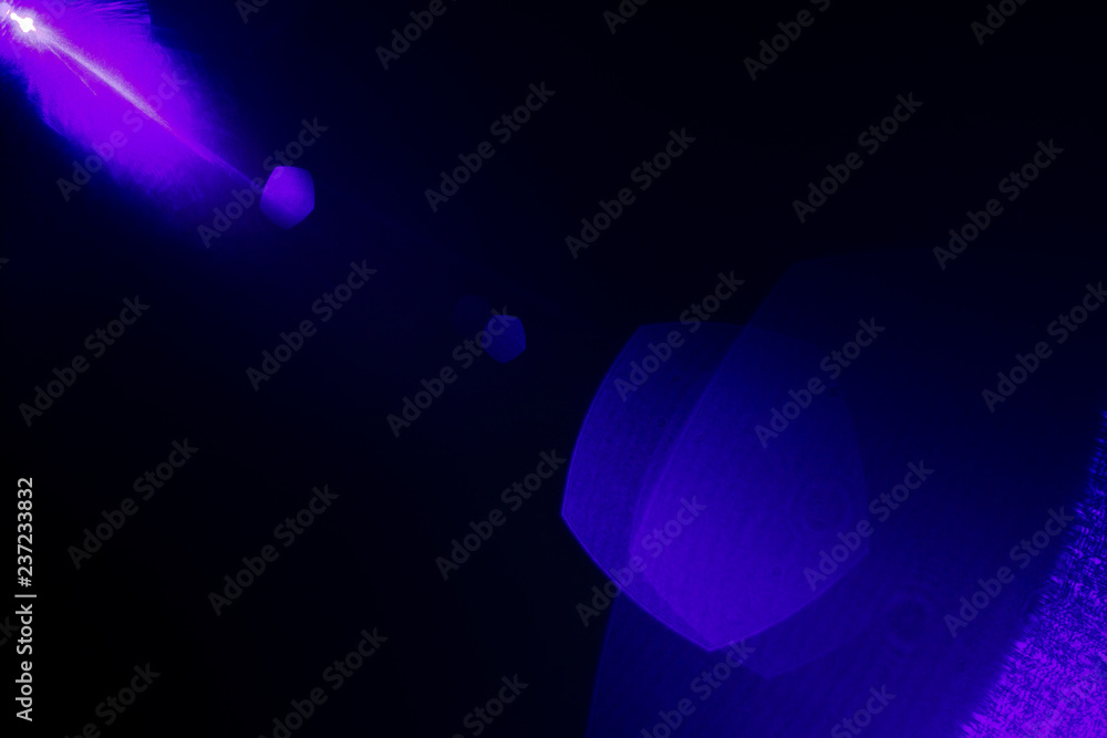 Camera lens flare by laser light create hexagons of objective iris ...