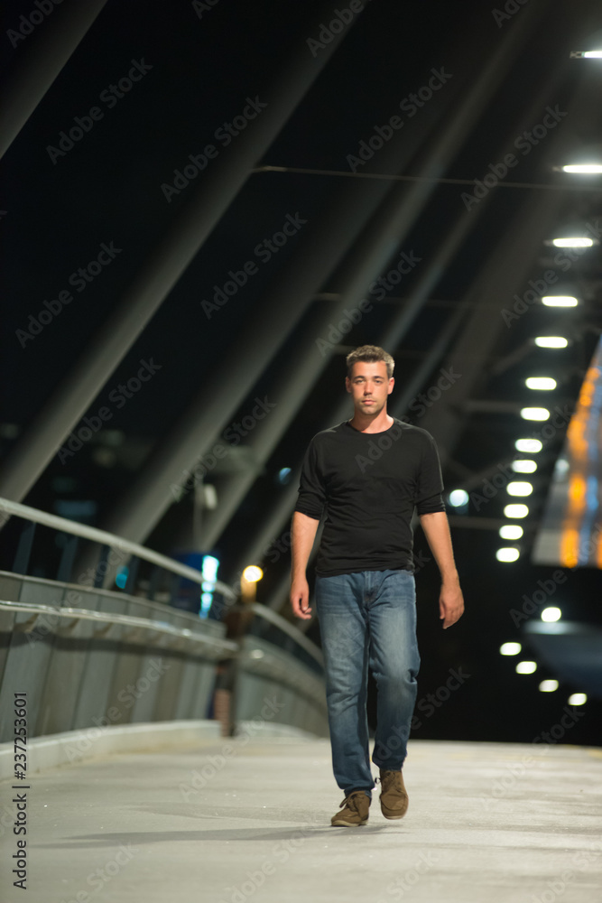 Australian man poses for picture in Brisbane, Australia. Brisbane is ...