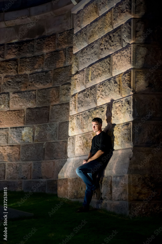 Australian man poses for picture in Brisbane, Australia. Brisbane is ...