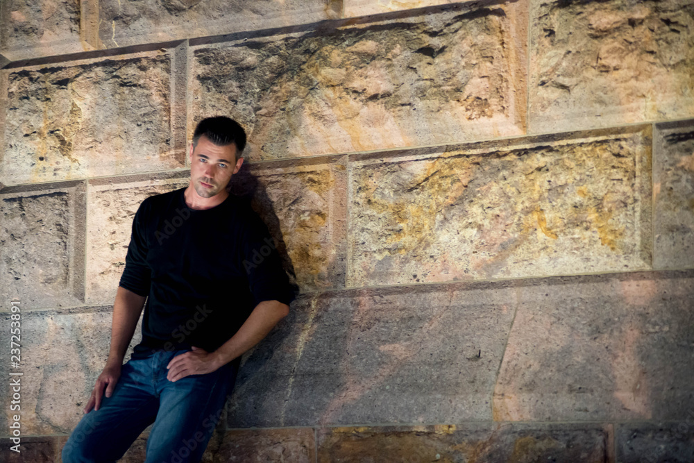 Australian man poses for picture in Brisbane, Australia. Brisbane is ...