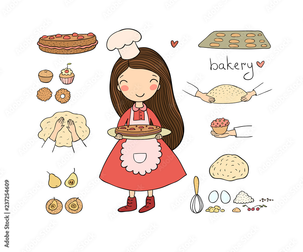 Woman Baking Cartoon