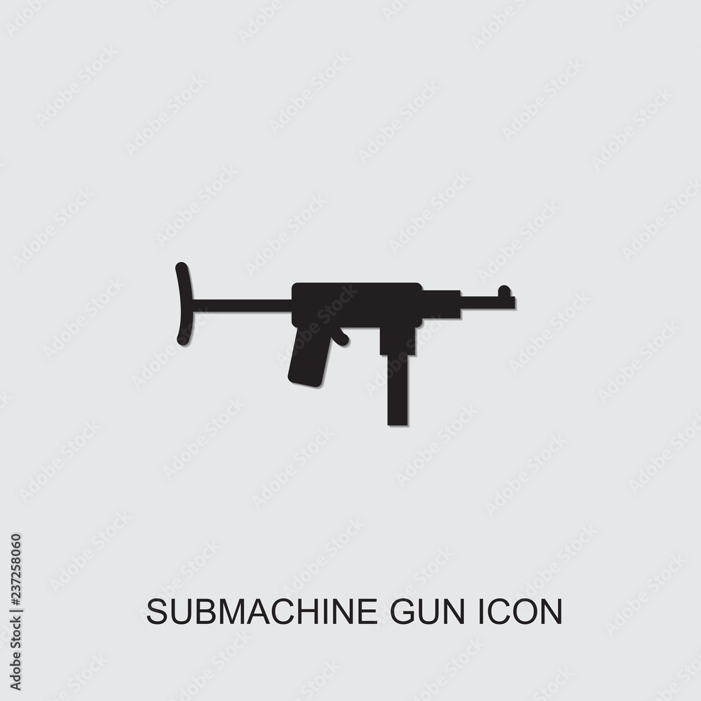 submachine gun icon. filled submachine gun icon from war collection ...