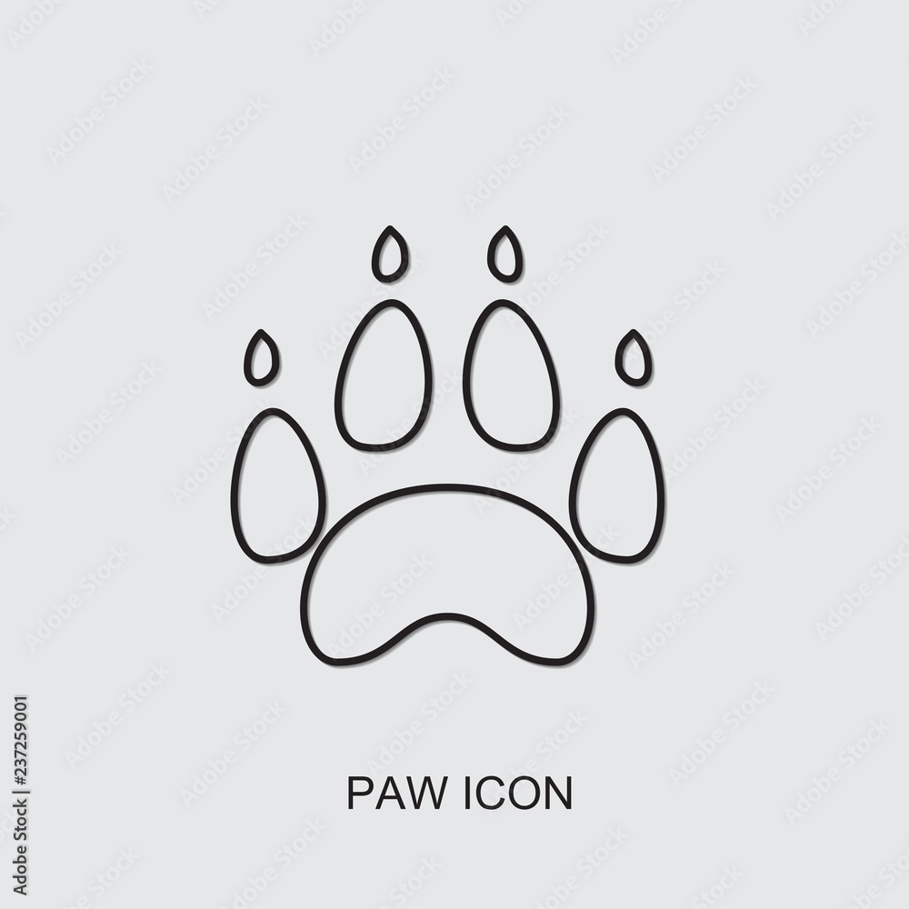 paw icon. line paw icon from education collection. Use for web, mobile ...