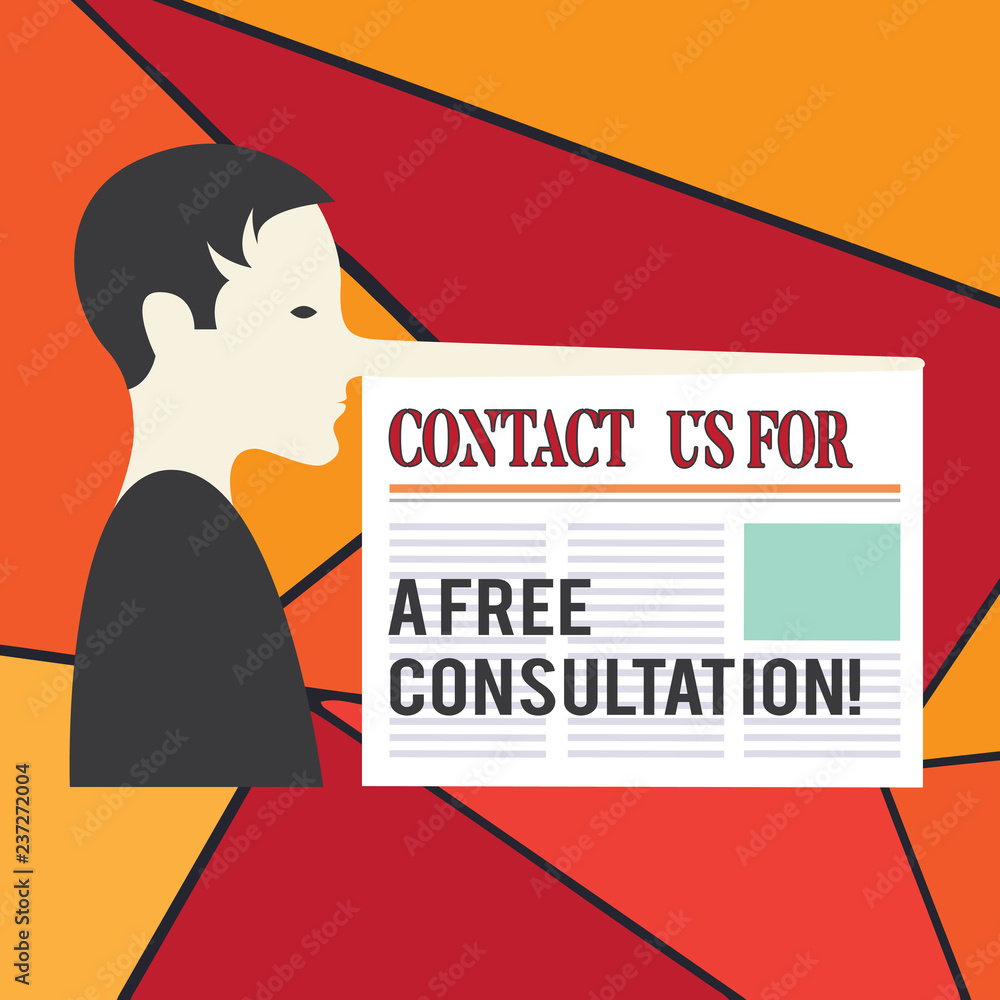 Word writing text Contact Us For A Free Consultation. Business concept ...