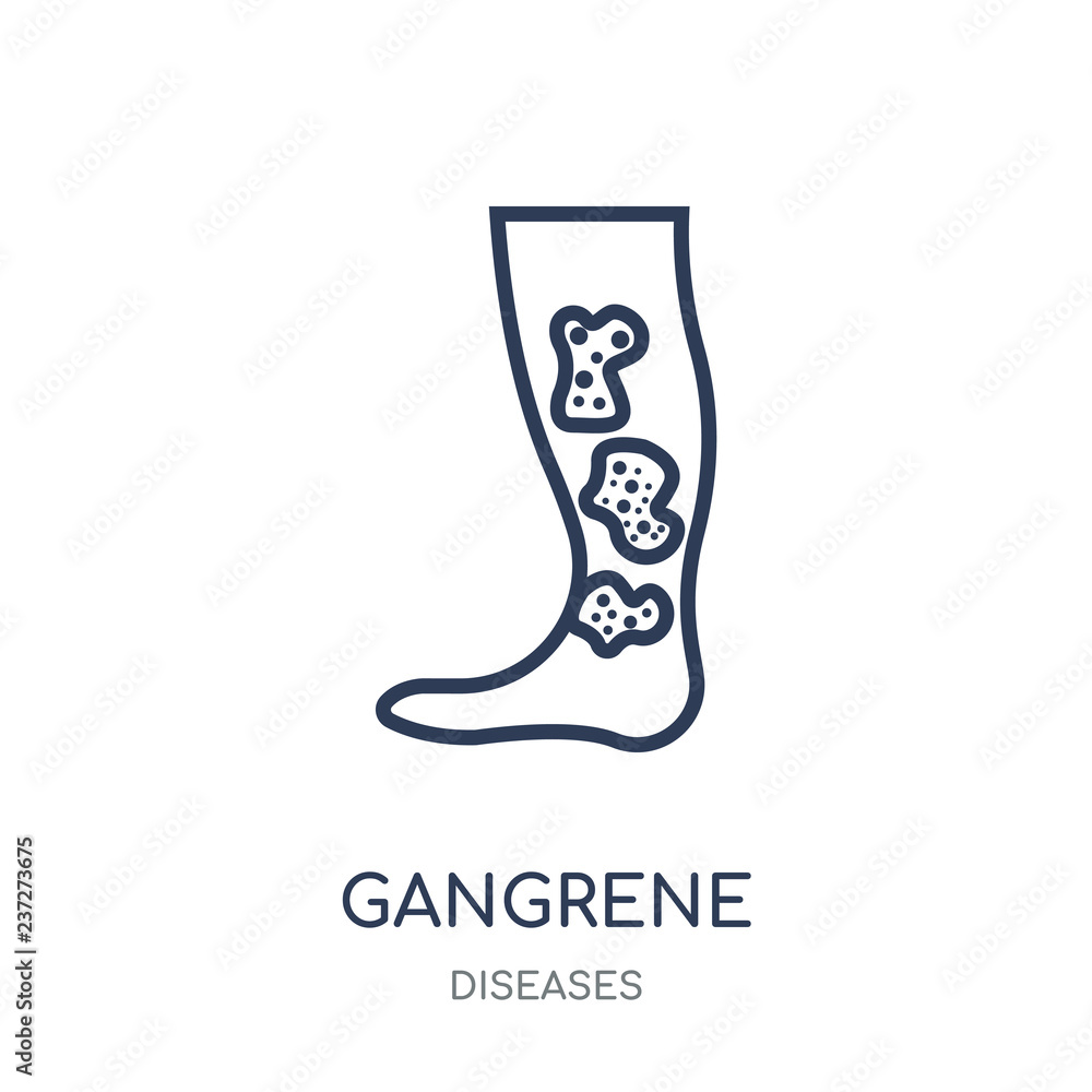 Gangrene icon. Gangrene linear symbol design from Diseases collection ...