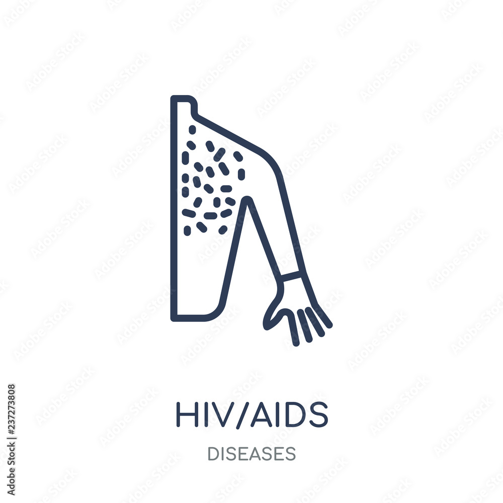 HIV/AIDS icon. HIV/AIDS linear symbol design from Diseases collection ...
