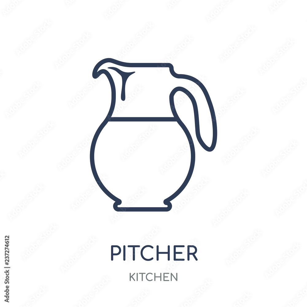 Pitcher icon. Pitcher linear symbol design from Kitchen collection ...