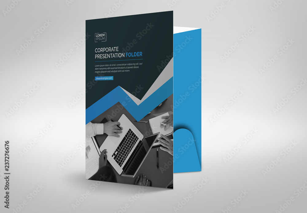 Blue Presentation Folder Layout Stock Template | Adobe Stock