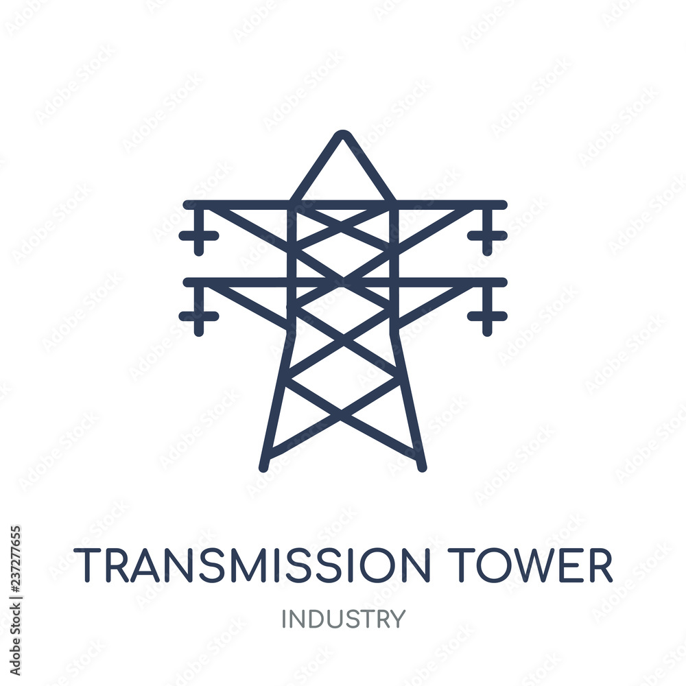 Transmission tower icon. Transmission tower linear symbol design from ...