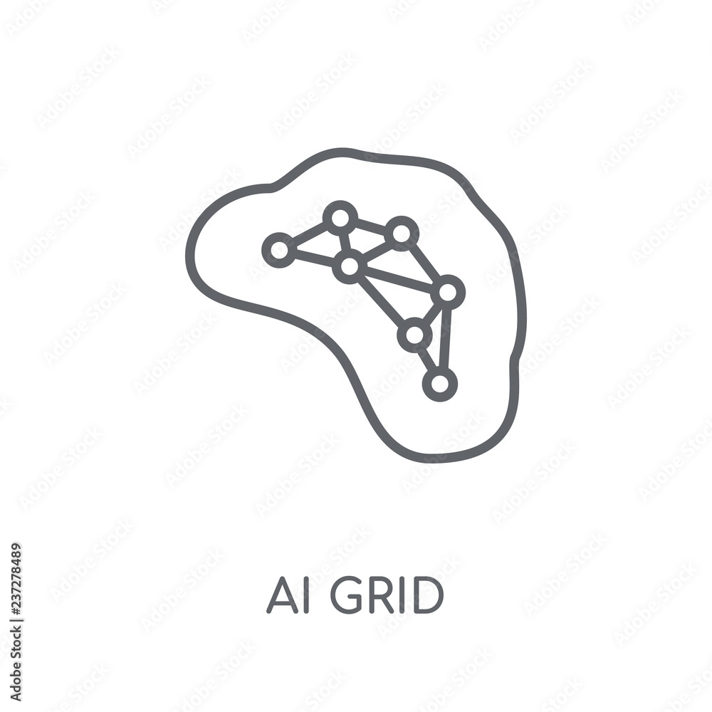 AI grid linear icon. Modern outline AI grid logo concept on white ...