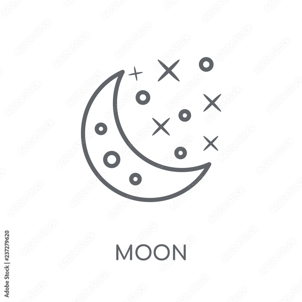 Blue Moon linear icon. Modern outline Blue Moon logo concept on white ...