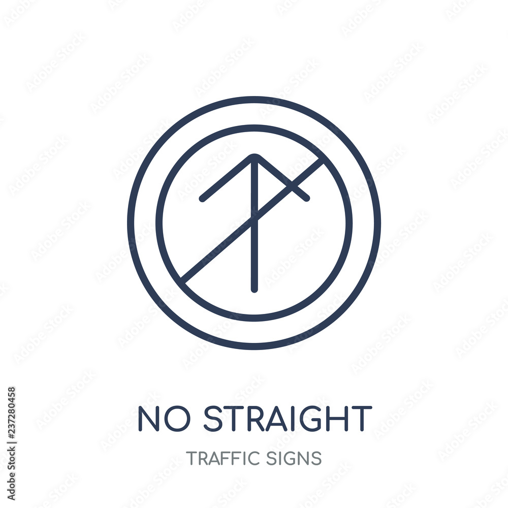 No straight sign icon. No straight sign linear symbol design from ...