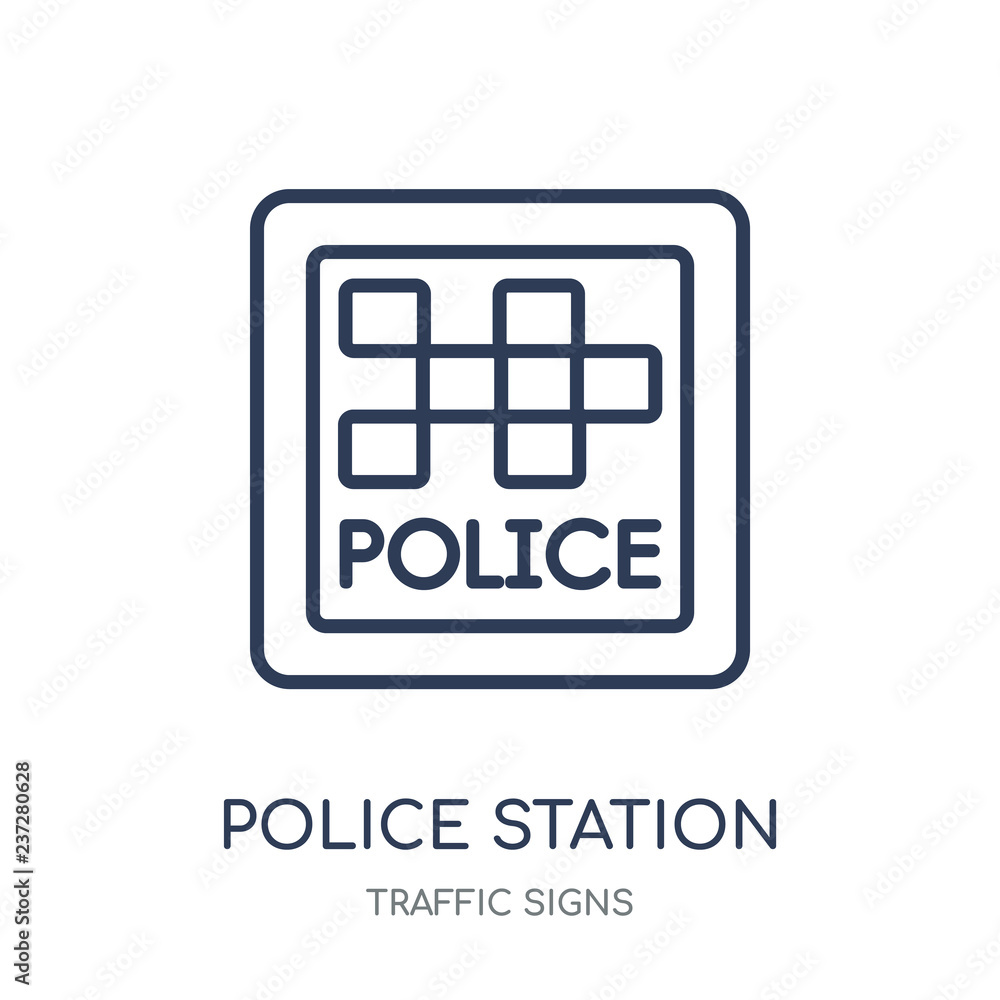 Police station sign icon. Police station sign linear symbol design from ...