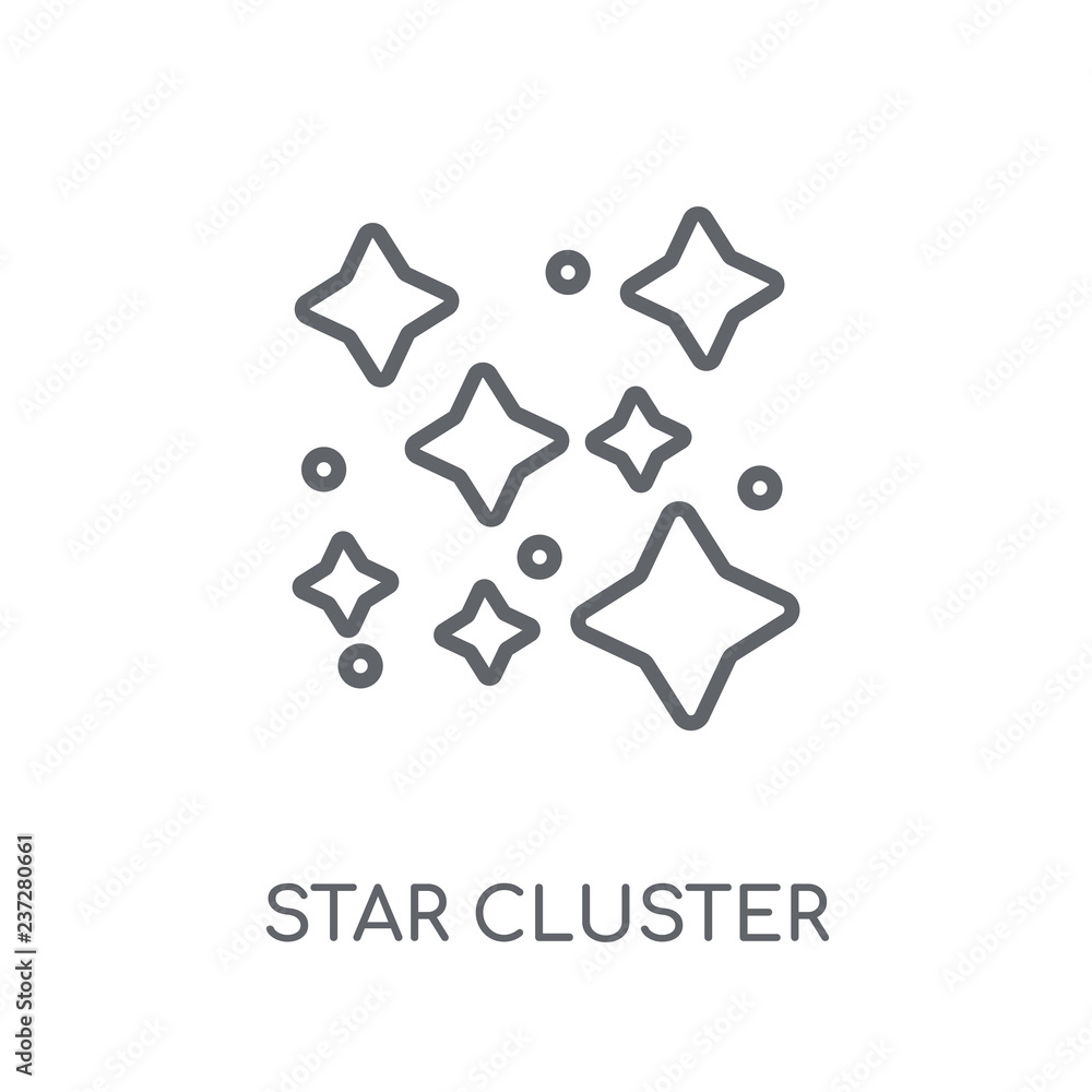 Star Cluster linear icon. Modern outline Star Cluster logo concept on ...