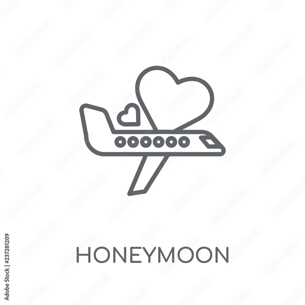 Honeymoon linear icon. Modern outline Honeymoon logo concept on white ...