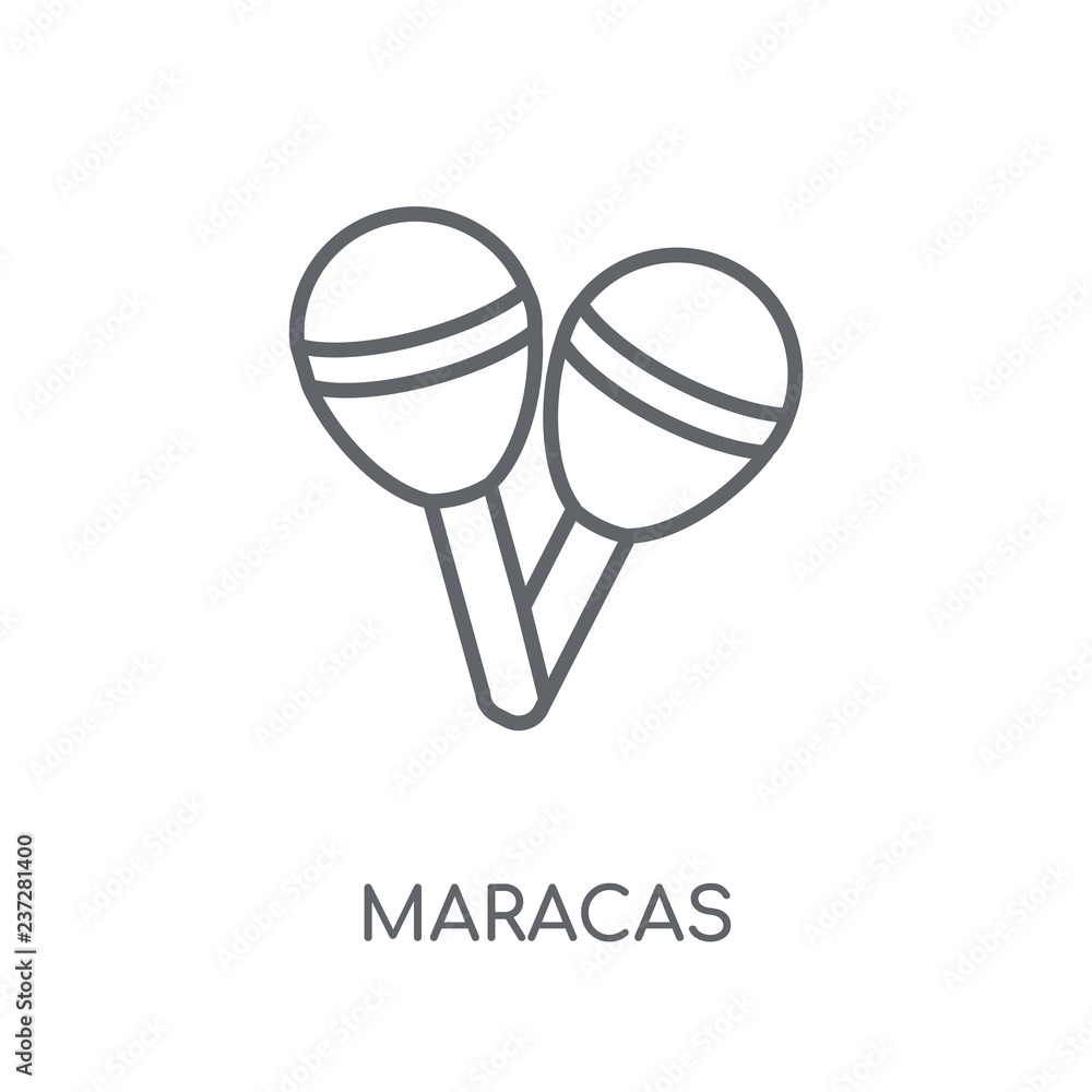 Maracas linear icon. Modern outline Maracas logo concept on white ...