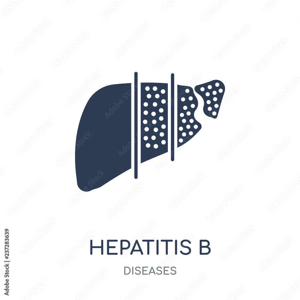 Hepatitis B icon. Hepatitis B filled symbol design from Diseases ...