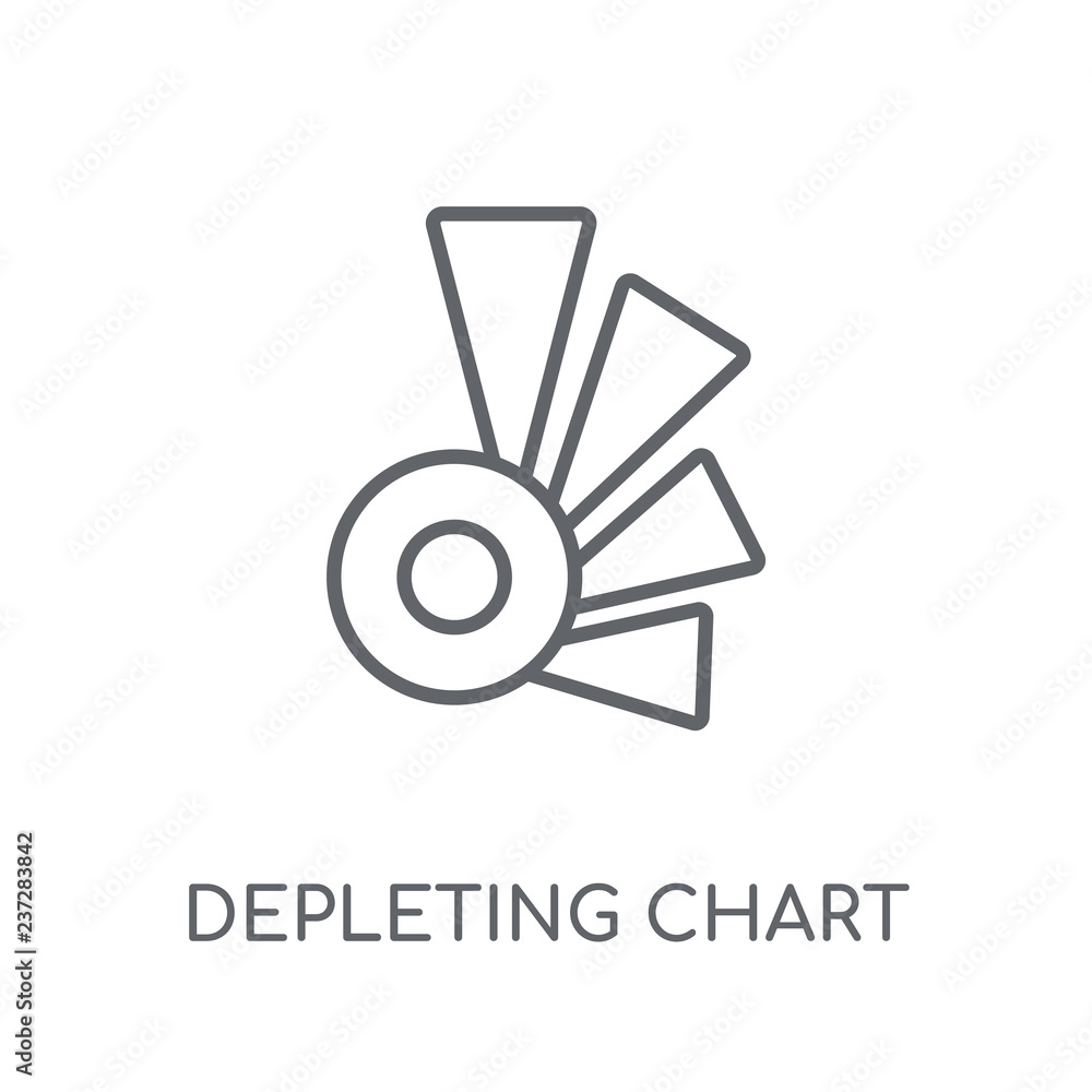 Depleting chart linear icon. Modern outline Depleting chart logo ...