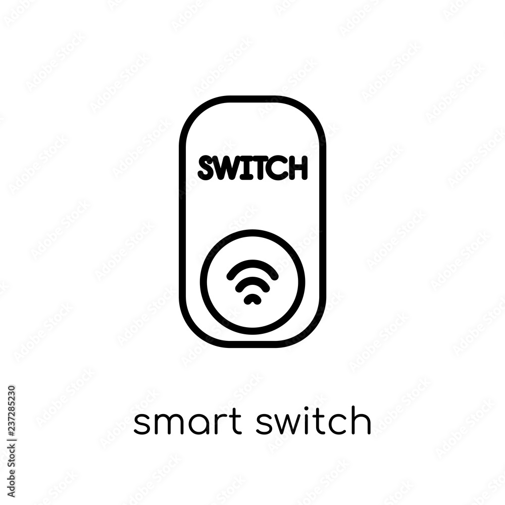 Vecteur Stock smart Switch icon. Trendy modern flat linear vector smart Switch icon on white ...