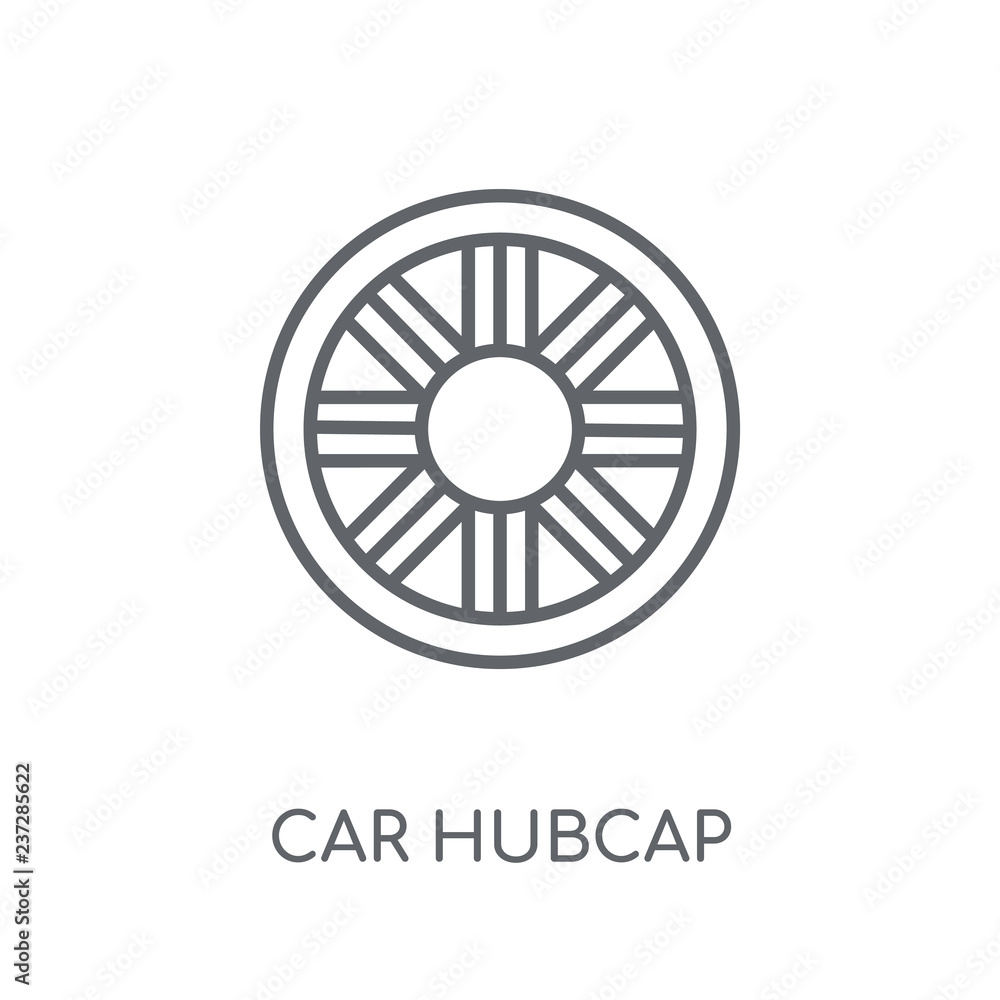 car hubcap linear icon. Modern outline car hubcap logo concept on white ...