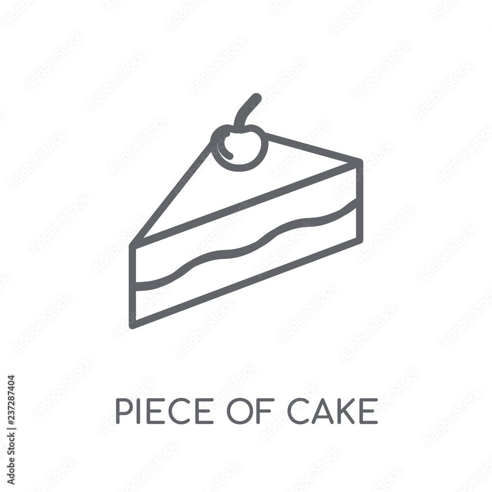 Piece of cake linear icon. Modern outline Piece of cake logo concept on ...