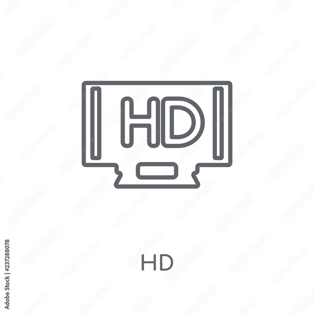 Hd linear icon. Modern outline Hd logo concept on white background from ...