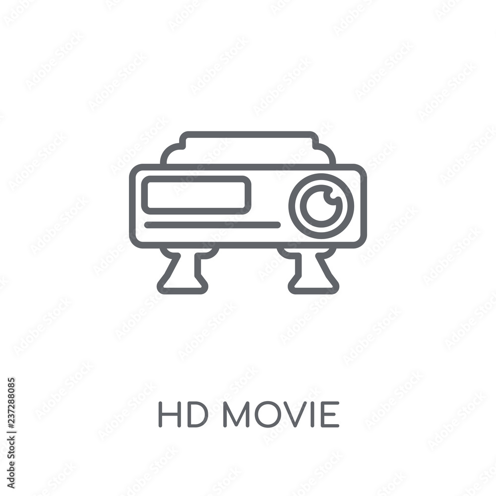 HD Movie linear icon. Modern outline HD Movie logo concept on white ...