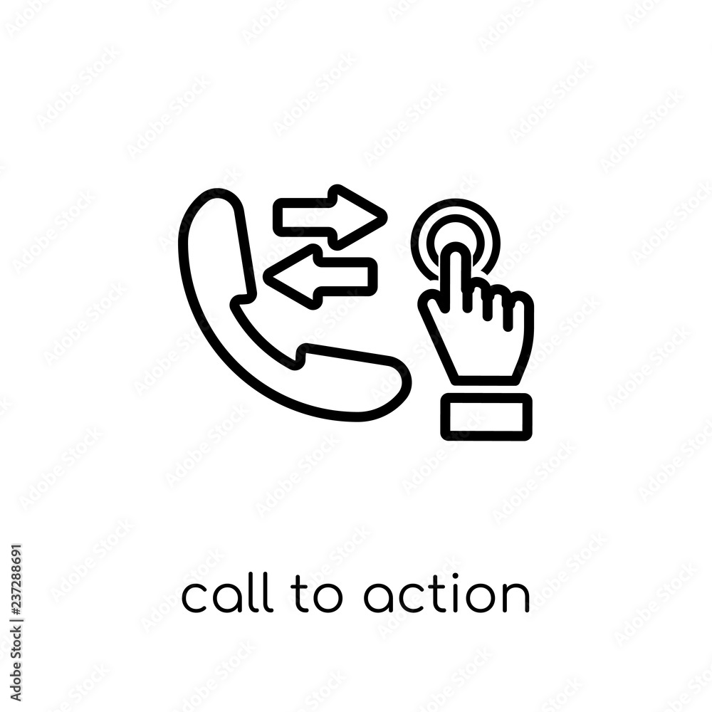Call to Action icon. Trendy modern flat linear vector Call to Action ...